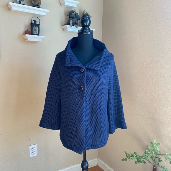 Jackets & Coats | Royal Blue Knitted Capejacket | Poshmark